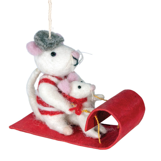 Toboggan Mice Ornament – The Red Owl