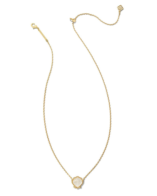 Kendra Scott Brynne Gold Shell Necklace in Ivory Mother of Pearl – The ...