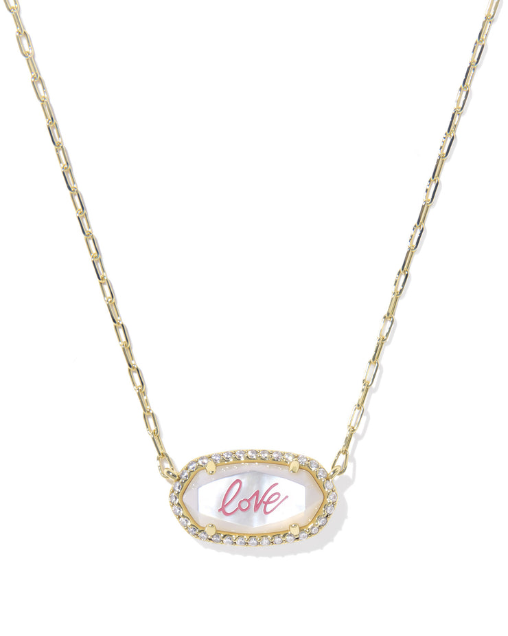 Kendra Scott Elisa Pave Gold Pearl Love Script – The Red Owl