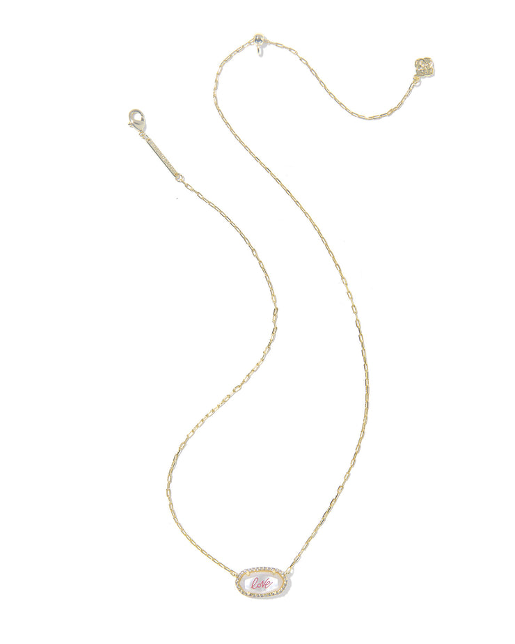 Kendra Scott Elisa Pave Gold Pearl Love Script – The Red Owl